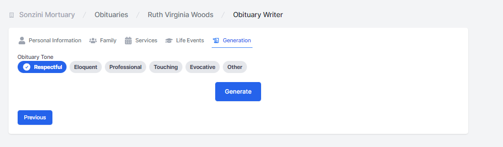 How do I use the AI Obituary Writer?