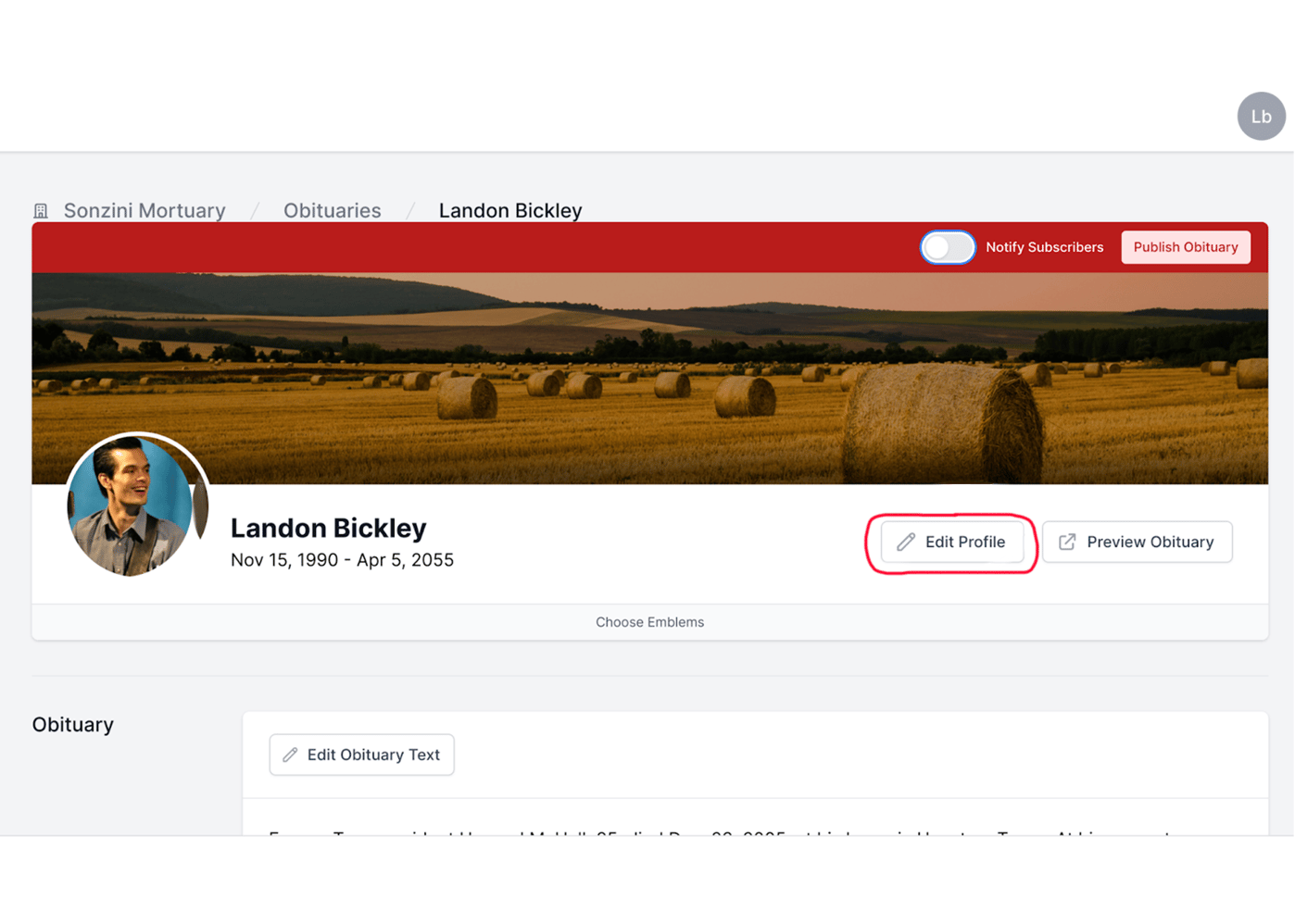 How do I create an obituary?