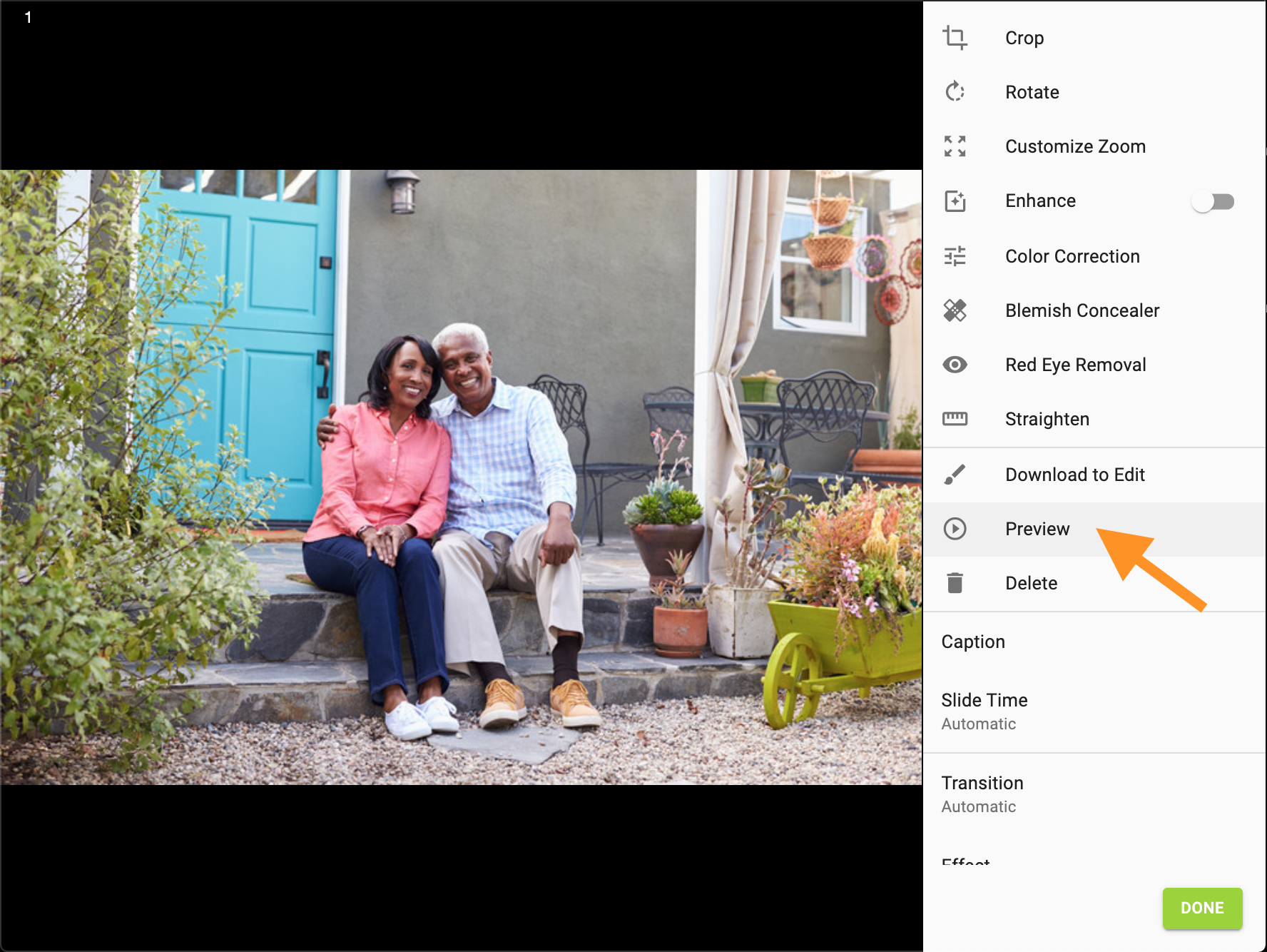 How do I preview pictures?